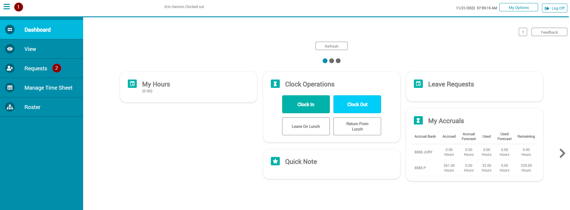 Request Time Off (Time & Labor) – Xenium HR