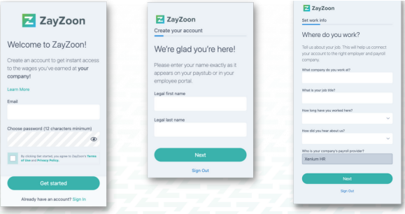 How to Sign Up for ZayZoon (Earned Wage Access) – Xenium HR