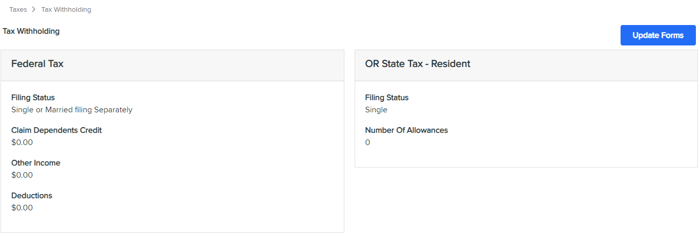 Update Tax Withholding Information – Xenium HR