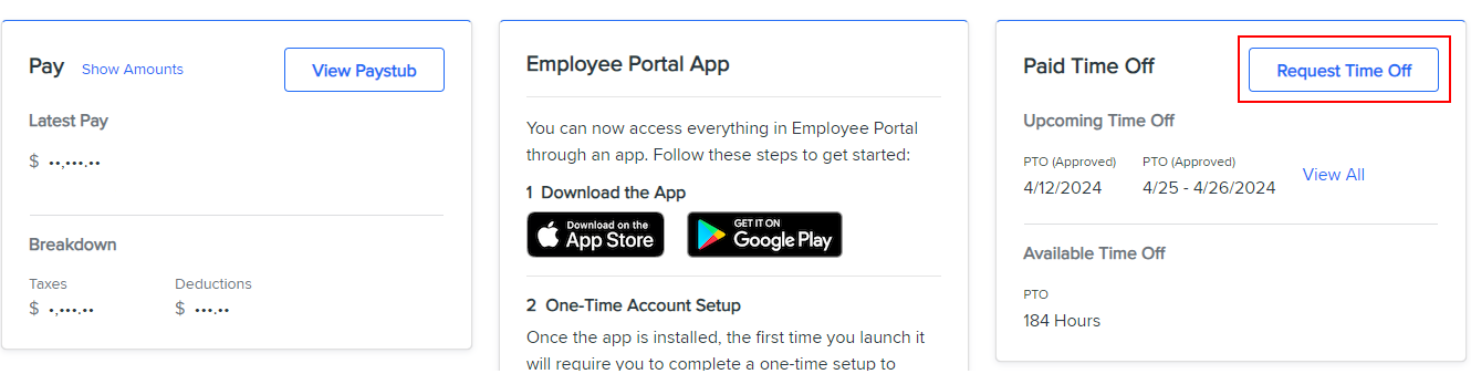 Request Time Off (Prism PTO) – Xenium HR