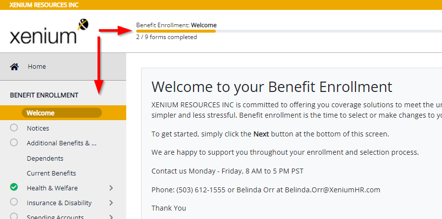 Accessing Online Benefits Enrollment – Xenium HR