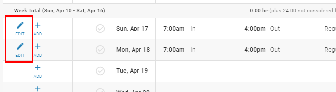 Add or Edit Time on your Time Card – Xenium HR