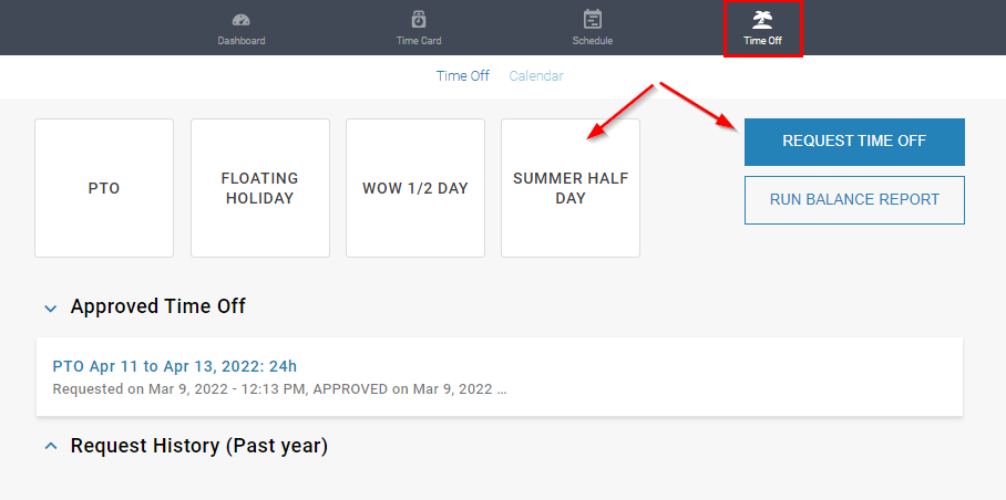 Request Time Off (SwipeClock) – Xenium HR
